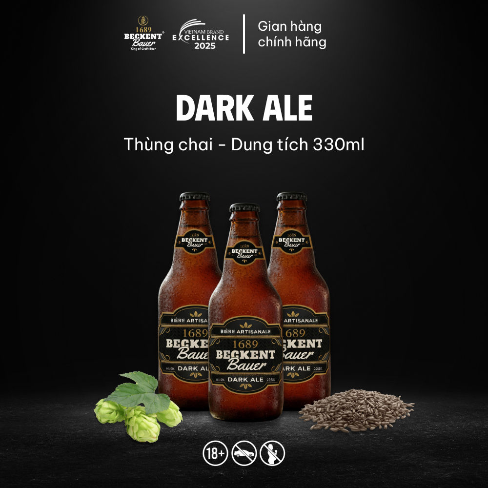 Bia Thủ Công 1689 Beckent Bauer Dark Ale 6.0% Thùng 20 Chai 330ml ...