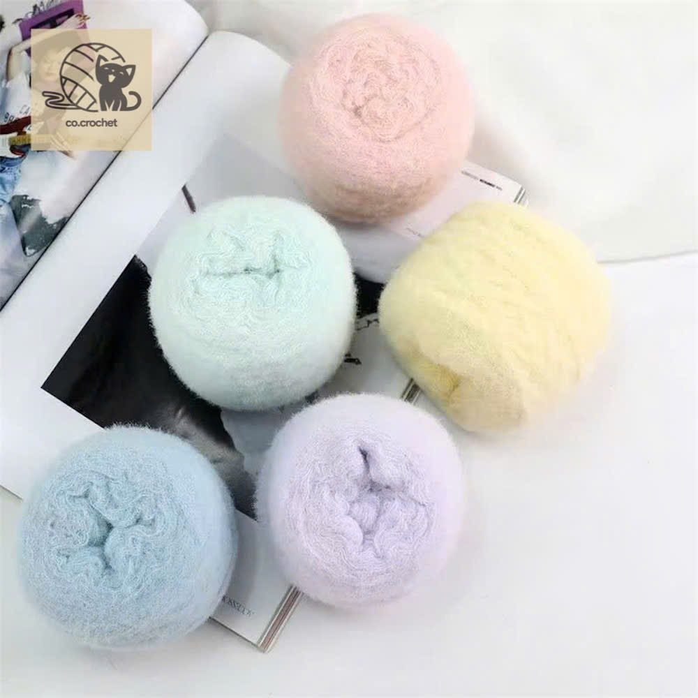 Len Cloud Candy, Sweet Candy, Len Kẹo Bông đan móc khăn quàng cổ mùa ...