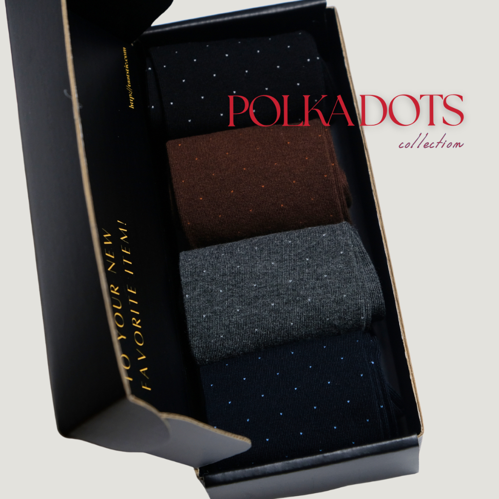 Socks | Tất nam công sở, chú rể cao cổ hoạ tiết chấm bi | TAATS & TIE ...