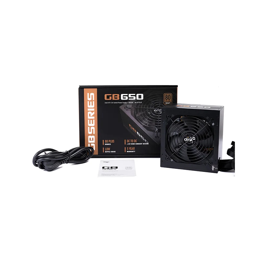 Nguồn máy tính AIGO GB650 - 650W (80 Plus Bronze/Màu Đen) HACOM PC ...