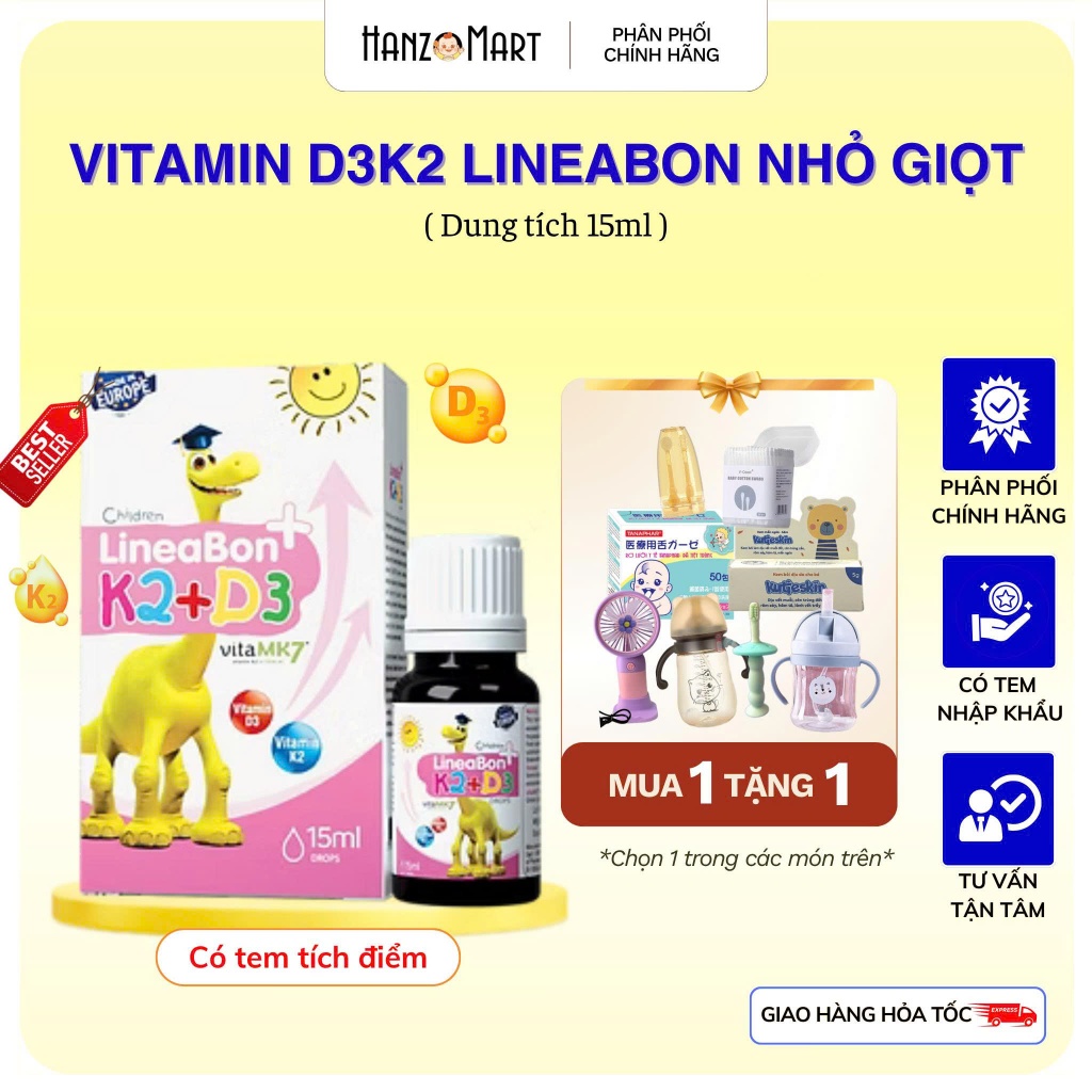 Lineabon k2 d3 chính hãng kèm quà 15ml - hanzomart | Shopee Việt Nam