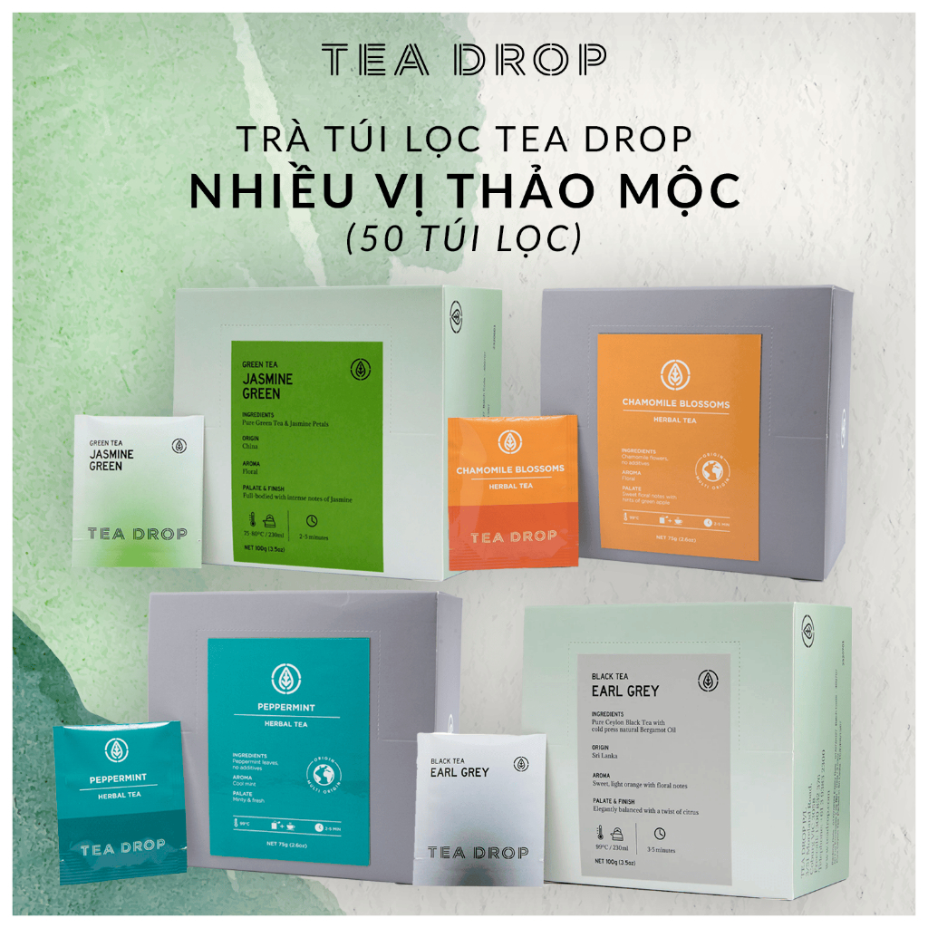 Trà túi lọc Tea Drop Úc – Trà túi lọc cao cấp nhiều vị thảo mộc ...