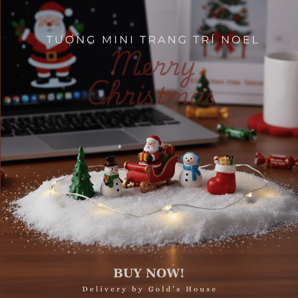 Tượng decor Giáng sinh, Tượng trang trí Noel, Tượng ông già Noel và chủ ...