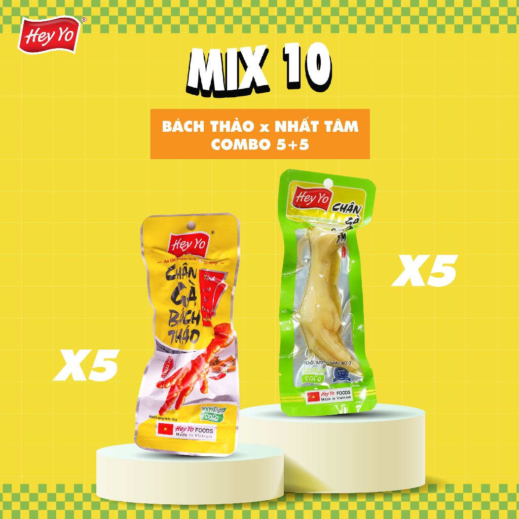 COMBO chân gà 5 Bách Thảo + 5 Nhất Tâm- Hey Yo | Shopee Việt Nam