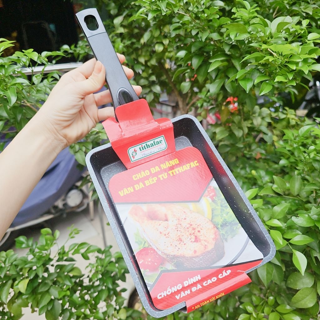 CHẢO VUÔNG ĐÚC VÂN ĐÁ ĐÁY TỪ TITHAFAC | Shopee Việt Nam