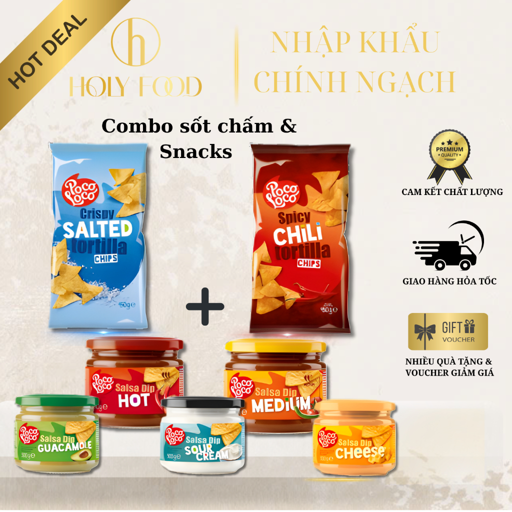 Hot Deal - Combo Snacks & Sốt Chấm Snacks Poco Loco Salsa Hot Mexicana ...