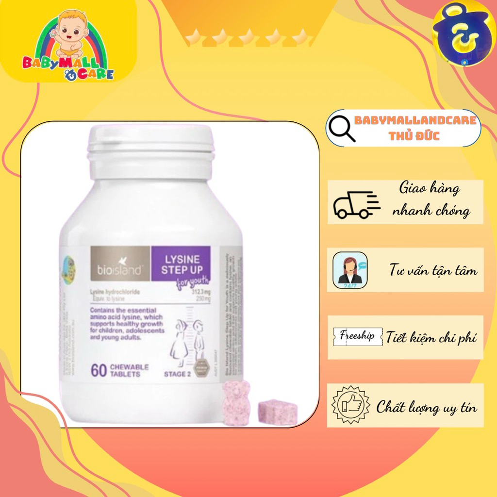 Bioisland - Lysine Step Up dạng viên nhai 60 viên | Shopee Việt Nam