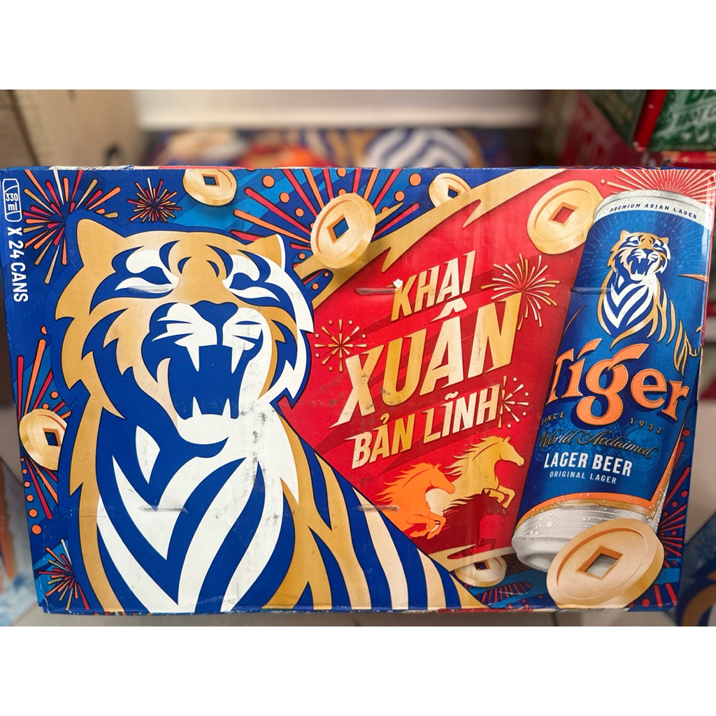 Bia Tiger 330ml/lon x 24 lon/thùng ( Phiên Bản Tết) | Shopee Việt Nam