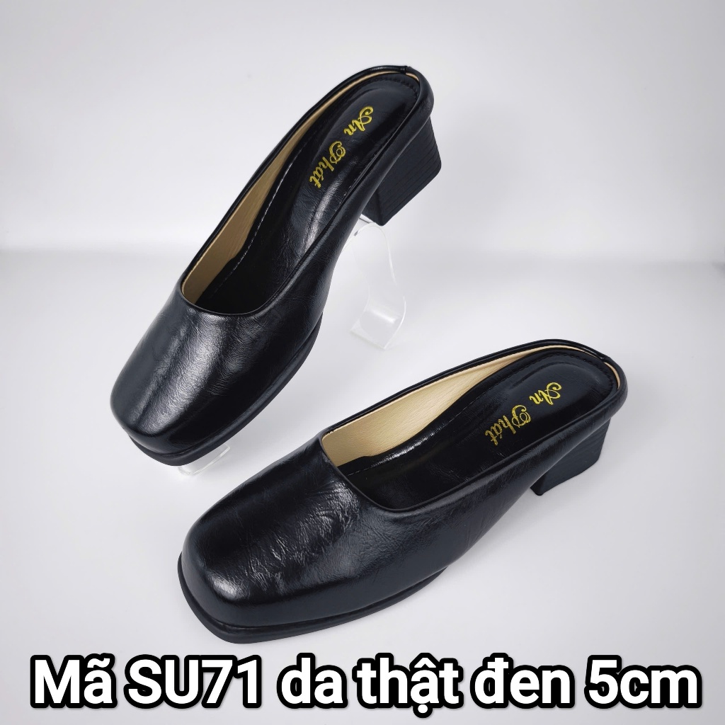 Giày hở gót Sục nữ da thật cao cấp 5cm sục nữ trung niên AN PHÁT SU71 ...