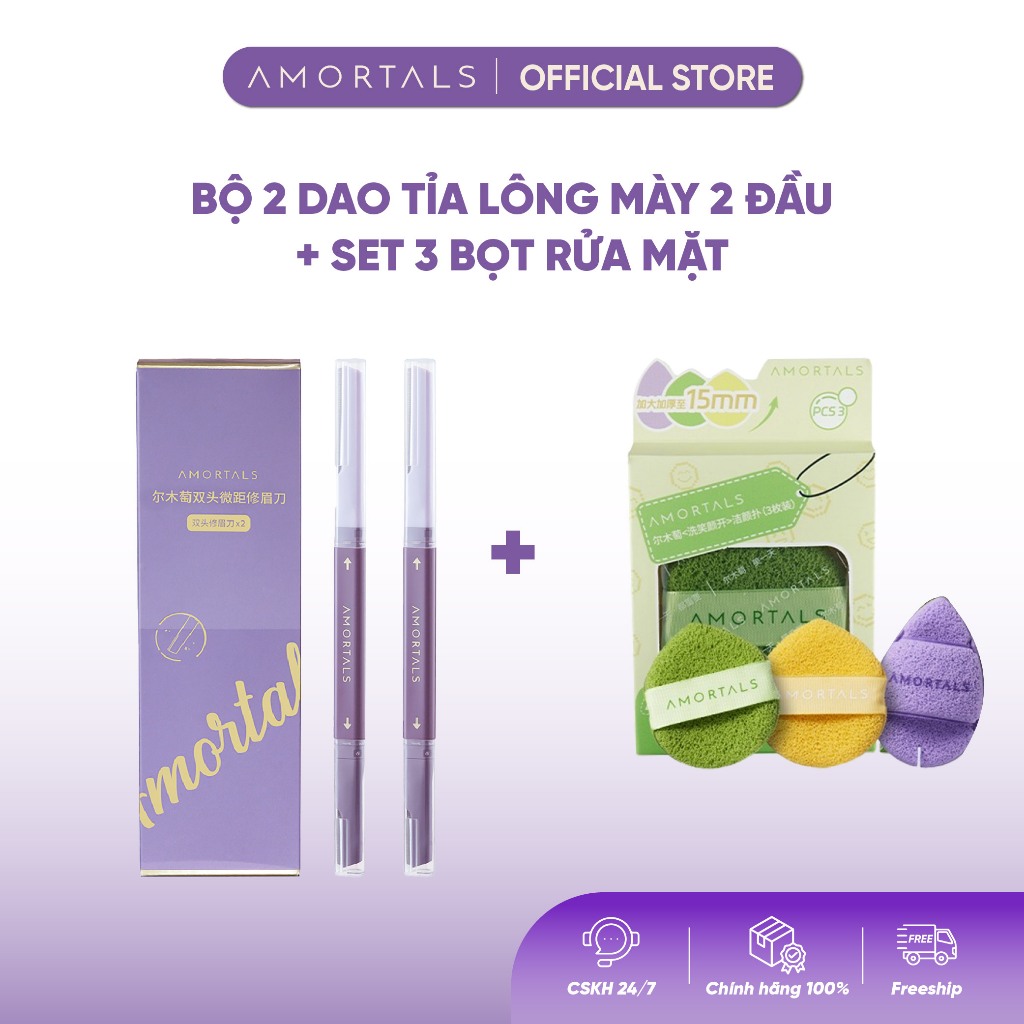 [DEAL HỜI] Combo Giúp Làm Sạch Da Amortals - Bọt Rửa Mặt Sạch Dâu + Dao ...