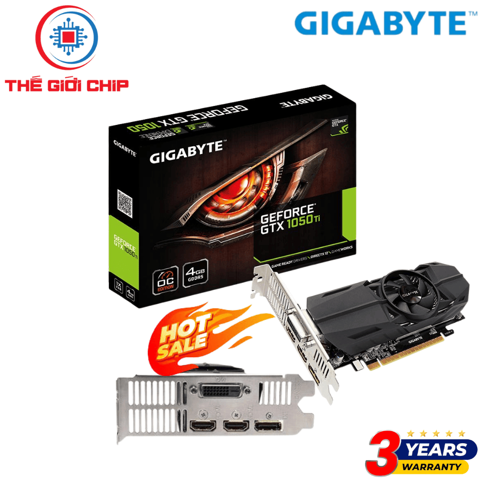 VGA GIGABYTE GEFORCE GTX 1050 Ti OC Low Profile 4G (N105TOC-4GL ...