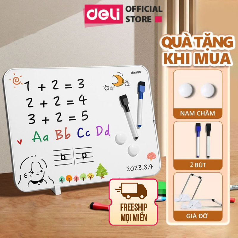 [VC 12% TẶNG KÈM 5 PHỤ KIỆN] Bảng Từ Trắng DELI Cỡ Nhỏ Dùng Cho Ghi Chú ...