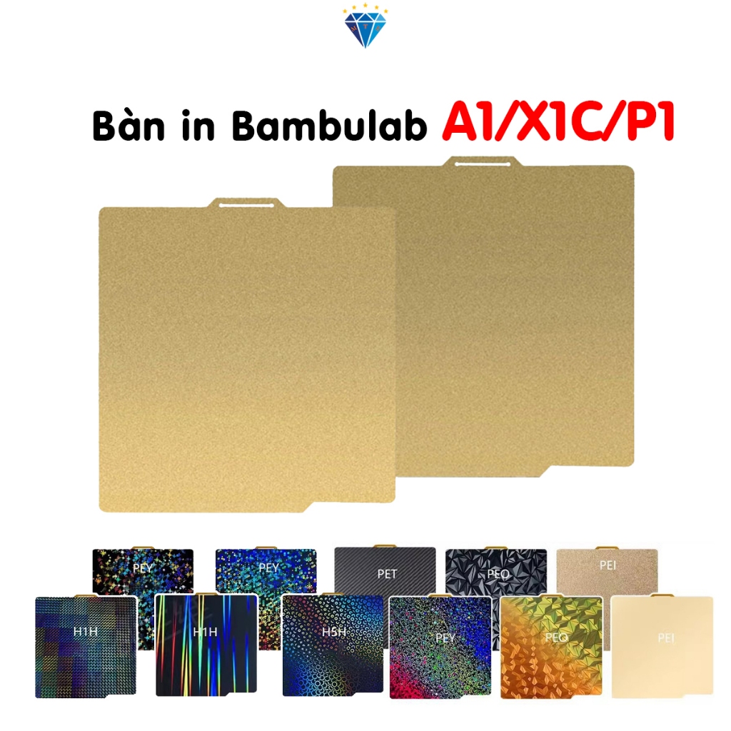Bàn In 3D dành cho máy in Bambu Lab A1/X1/P1 - Tấm In PEI/PEY/PEO/PET 2 ...