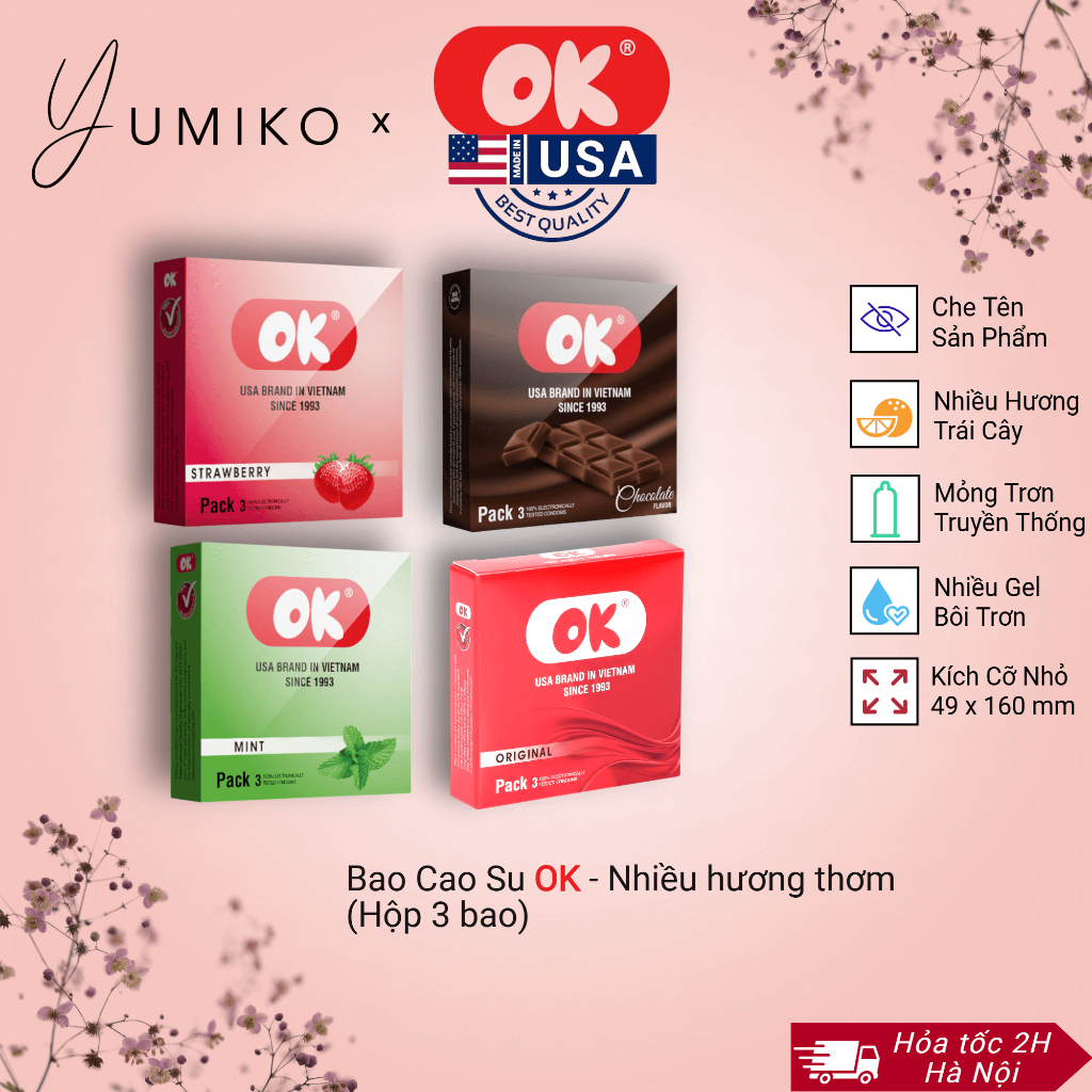 Bao Cao Su OK Hương Thơm Siêu Mỏng - Gel Bôi Trơn Nhiều, Chính Hãng VN ...