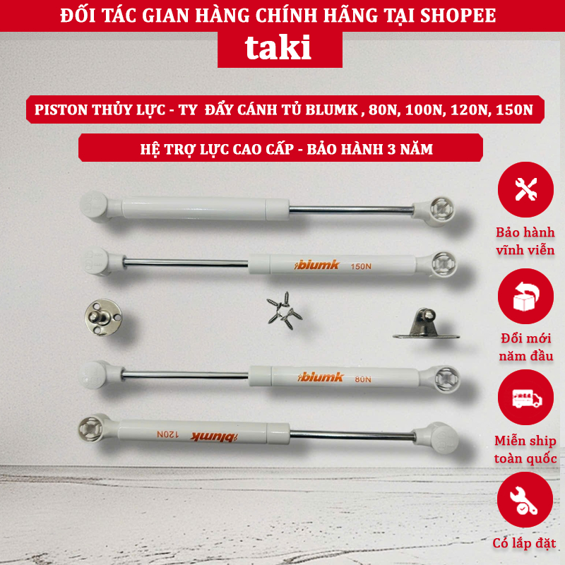 Piston Tủ Bếp, Ty Thủy Lực, Tay Đẩy Cánh Tủ, Tay Nâng Pittong Blumk ...