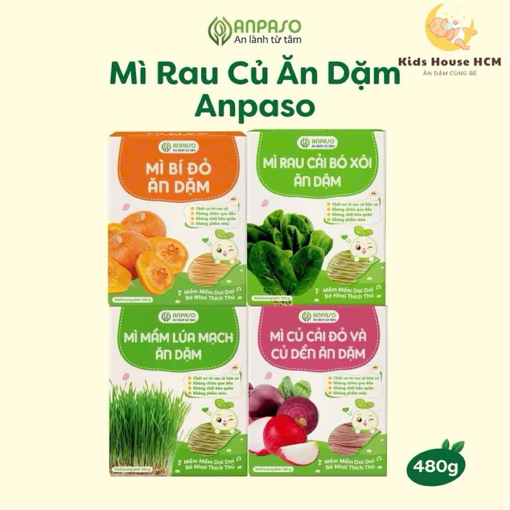 [LITEBABY x ANPASO] Mì rau củ ăn dặm Anpaso hữu cơ 120g cho bé từ 6 ...