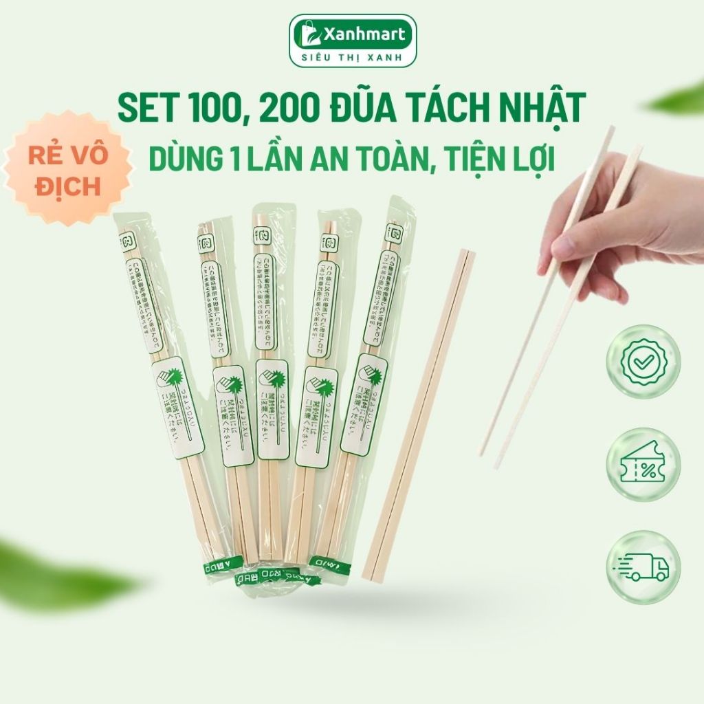 Set đũa tách Nhật (100,200,300 đôi) dùng 1 lần, đồ dùng 1 lần tiện lợi ...
