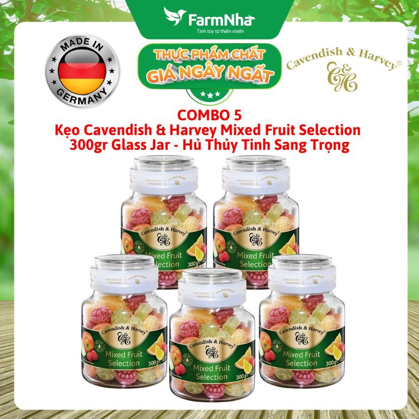(Combo 5) Kẹo Cavendish & Harvey Mixed Fruit Selection 300g Hủ Thủy ...