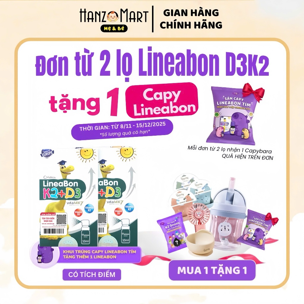 D3K2 Lineabon Dạng Xịt Chính Hãng Bổ Sung Vitamin D3, K2 Giúp Hấp Thụ ...