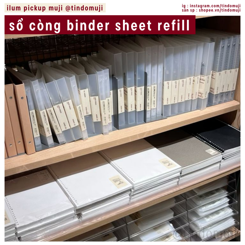 [pickup muji] sổ còng muji | binder muji | sheet muji | refill | sổ ...