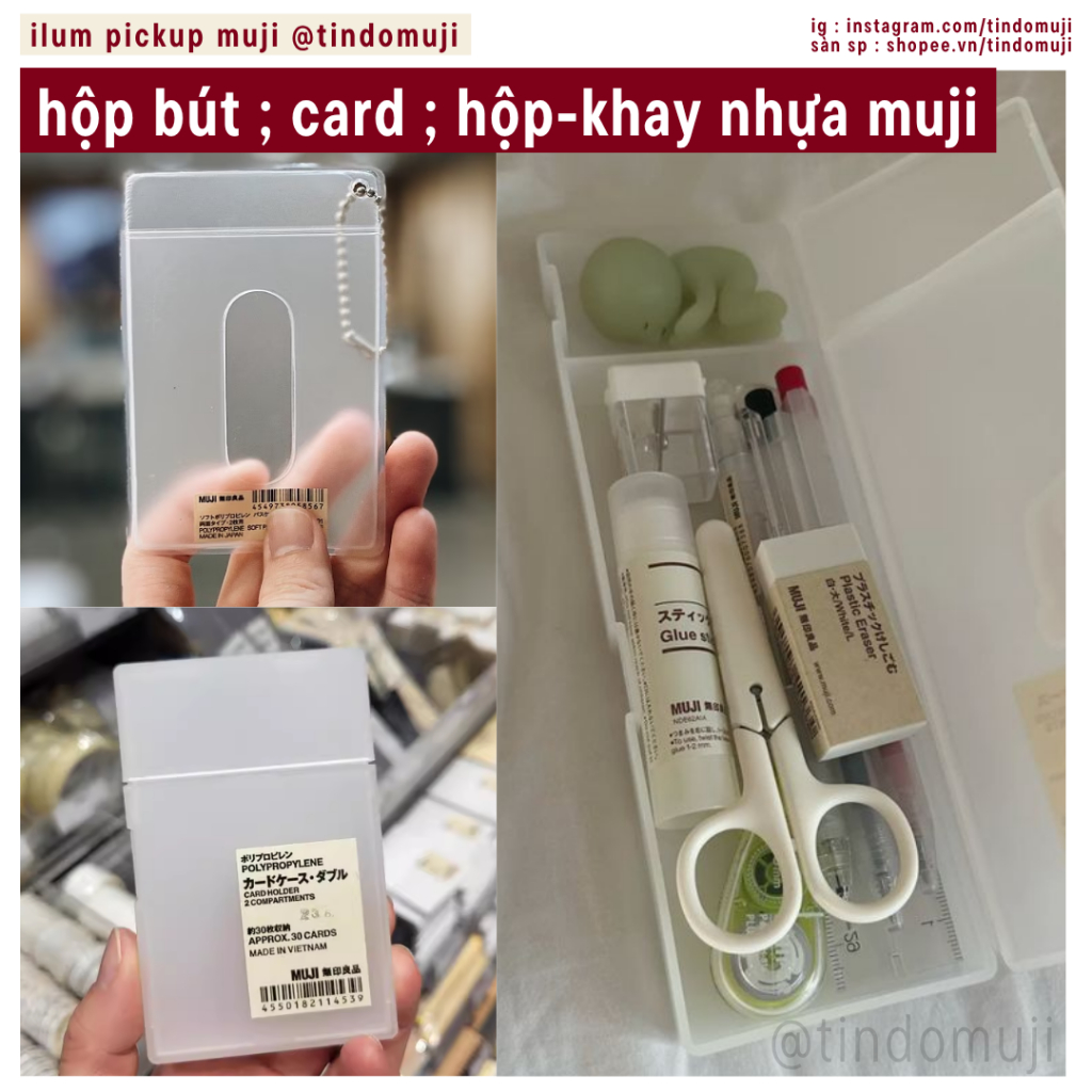 [pickup muji] hộp bút muji | hộp card muji | túi card muji | hộp đựng ...