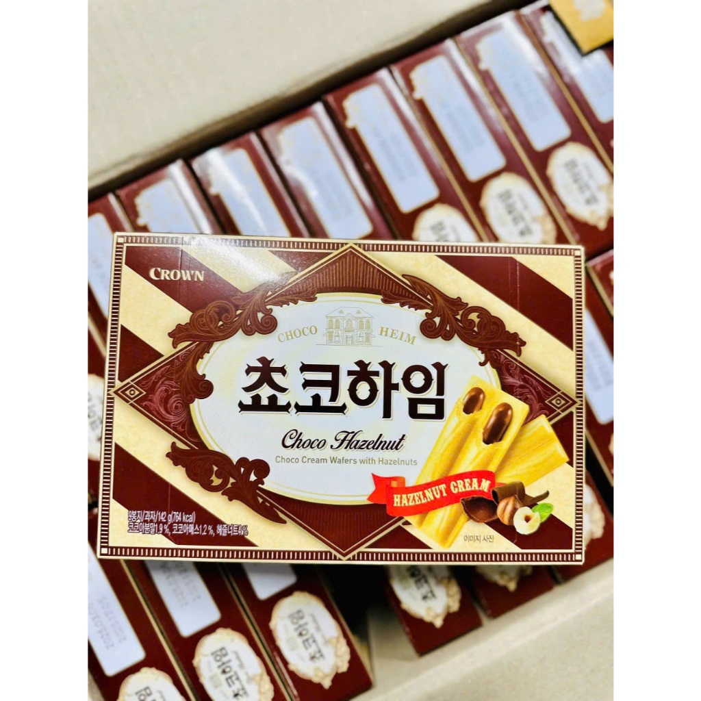 [CROWN] Bánh Xốp Kẹp Socola Choco Heim 142G - [크라운] 쵸코하임 142G | Shopee ...