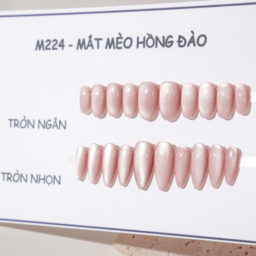 [M224] - Kimsu Nailbox Mắt Mèo Hồng/Đỏ/Tím/ Nâu Vàng (Form Tròn nhọn ...