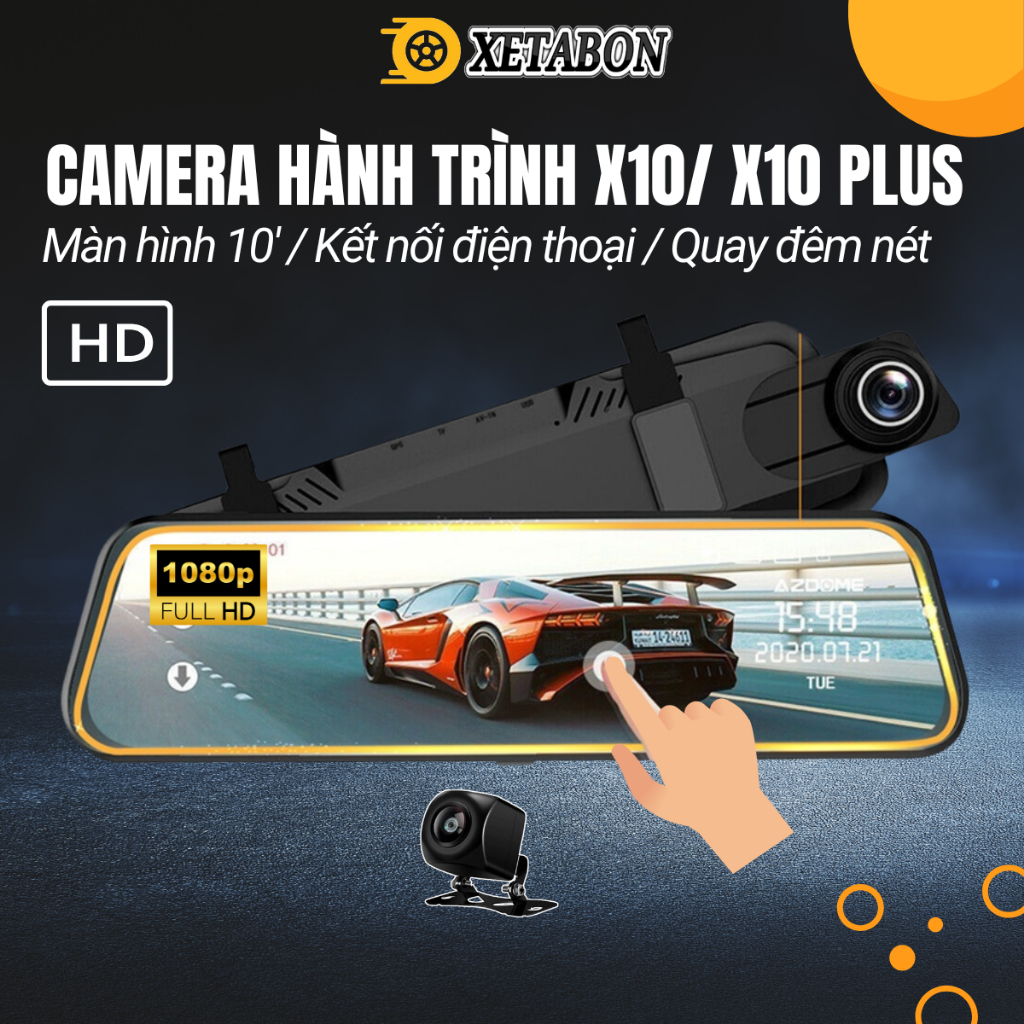 Camera hành trình ô tô X10/ X10 Plus/ X10 Pro màn hình 10inch cảm ứng ...