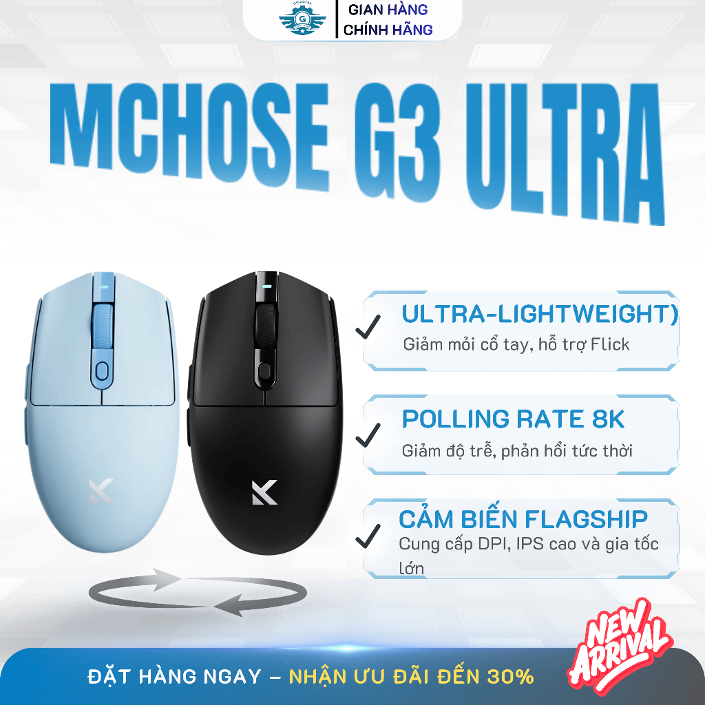 [⚡NEW Cực Hot] Chuột Gaming Mchose G3 Ultra – PAW3395 Cao Cấp, 8KHz ...