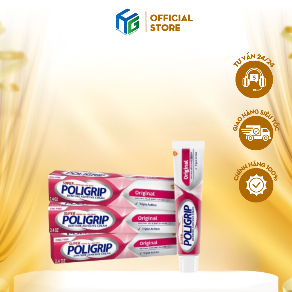 Keo dán hàm răng giả Super Poligrip Original, kem dán hàm răng giả ...