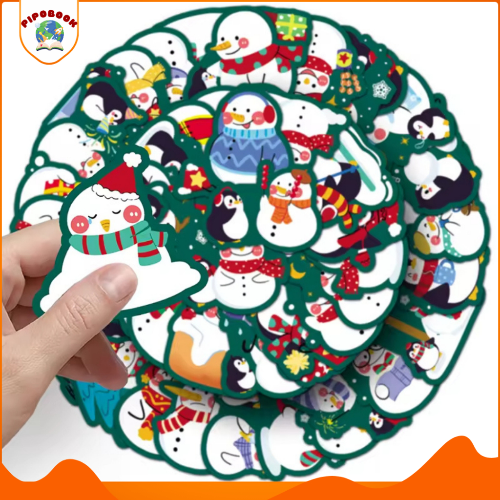 50 Sticker NOEL Người Tuyết, nhãn dán làm quà tặng Giáng Sinh, Trang ...