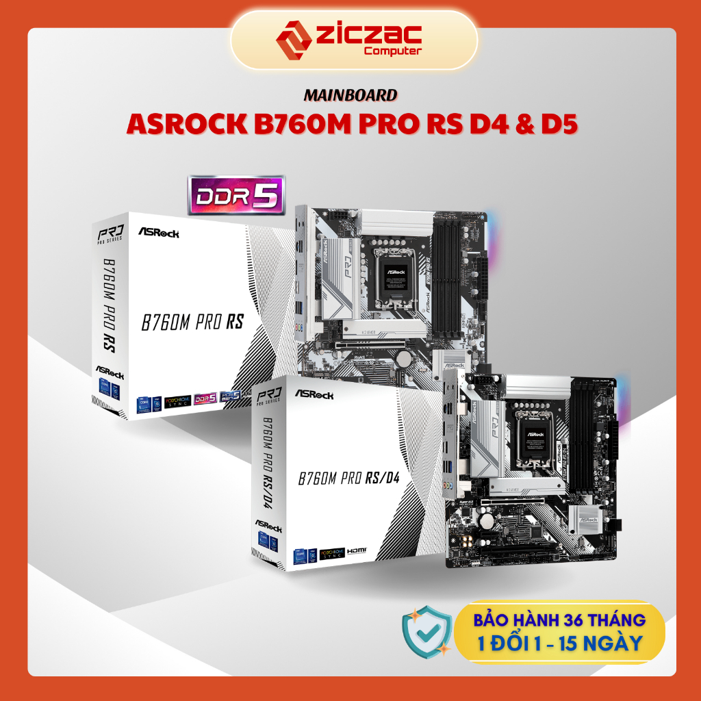 Mainboard ASRock B760M Pro RS D4 & D5 Wifi + Bluetooth sync led ARGB ...