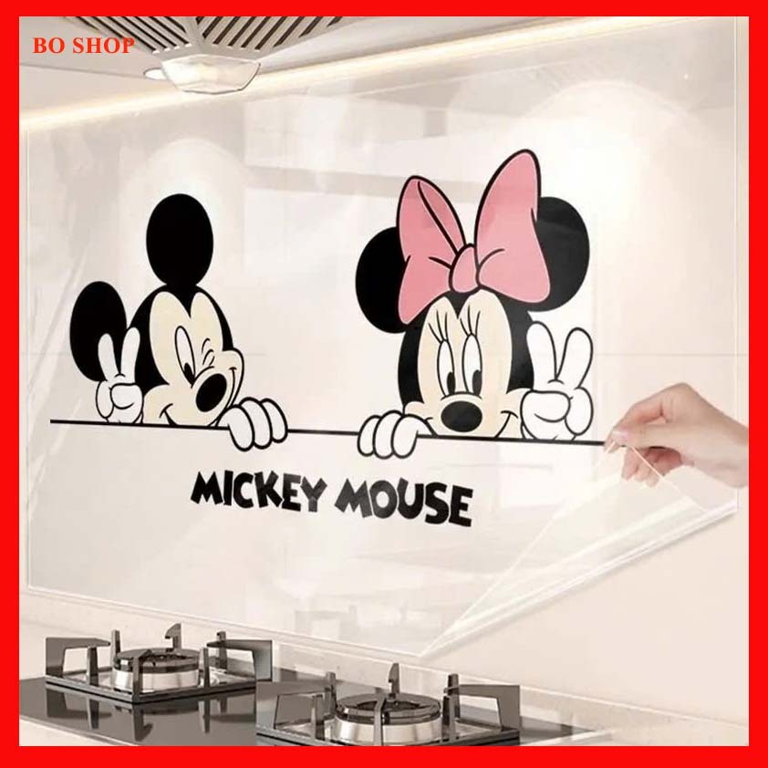 Miếng Dán Tường Bếp Trang Trí Chống Dầu Mickey Minnie Tom và Jenny dễ ...
