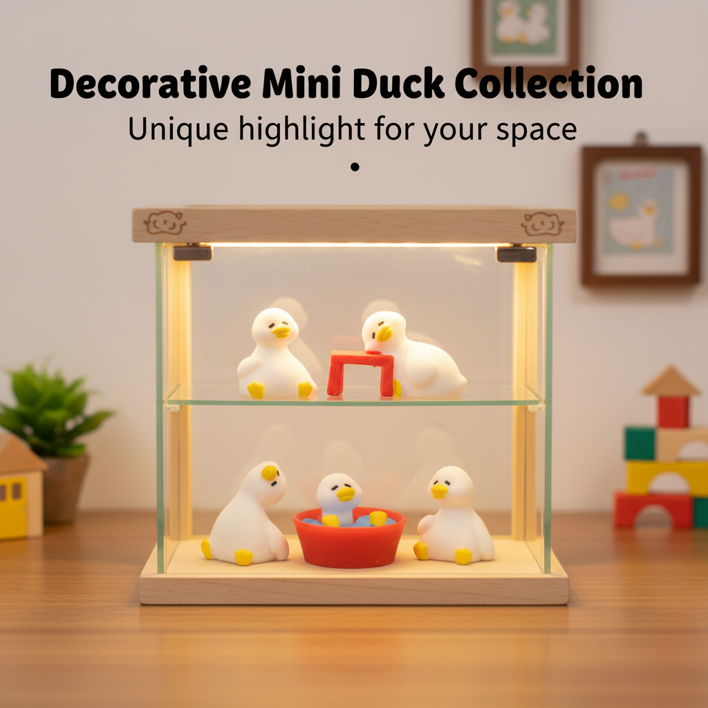 Bighsm Thu Nhỏ Các Bức Tượng Nhỏ Dễ Thương Vịt Trắng Động Vật Micro ...