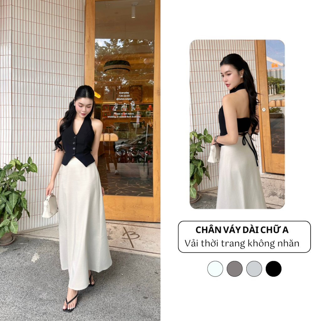 Diti Fashion Chân Váy Dài Chữ A Dáng Suông Vải Xước Sang Trọng May 2 ...