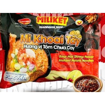 Mì khoai tây Miliket vị Tôm chua cay / Sa tế / Hải sản 75g | Shopee ...