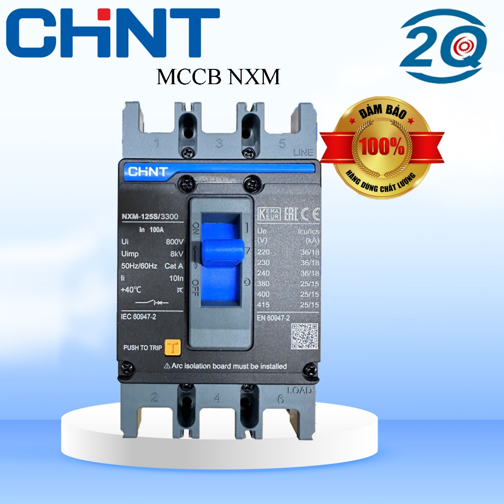 Aptomat CB Khối MCCB CHINT 3 Pha | Chính Hãng NXM Series | 63A / 100A ...