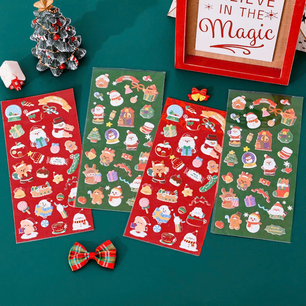 sticker noel 3d xinh xắn làm quà tặng giáng sinh | Shopee Việt Nam