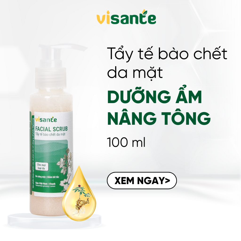 Tẩy Tế Bào Chết Da Mặt VISANTE 100g Chiết Xuất Sâm Việt Nam | Làm Sạch ...