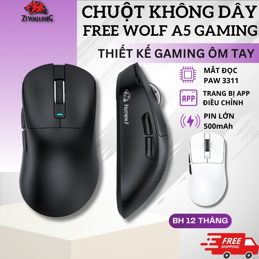 Chuột Gaming Không Dây Free Wolf A5 – 3 Chế Độ, Trọng Lượng Nhẹ 59g ...