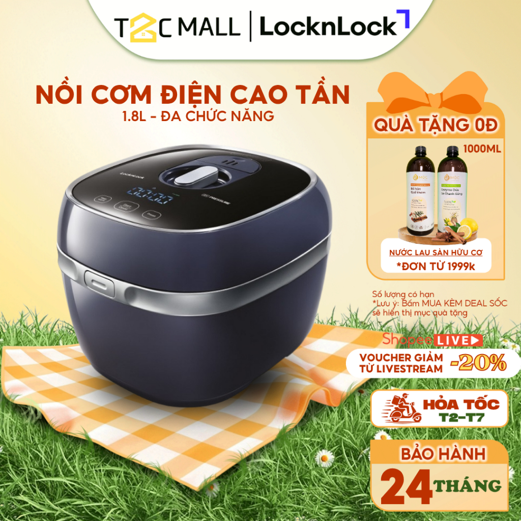 Nồi Cơm Điện Áp Suất Cao Tần LocknLock IH Pressure Rice Cooker 1.8L Giữ ...