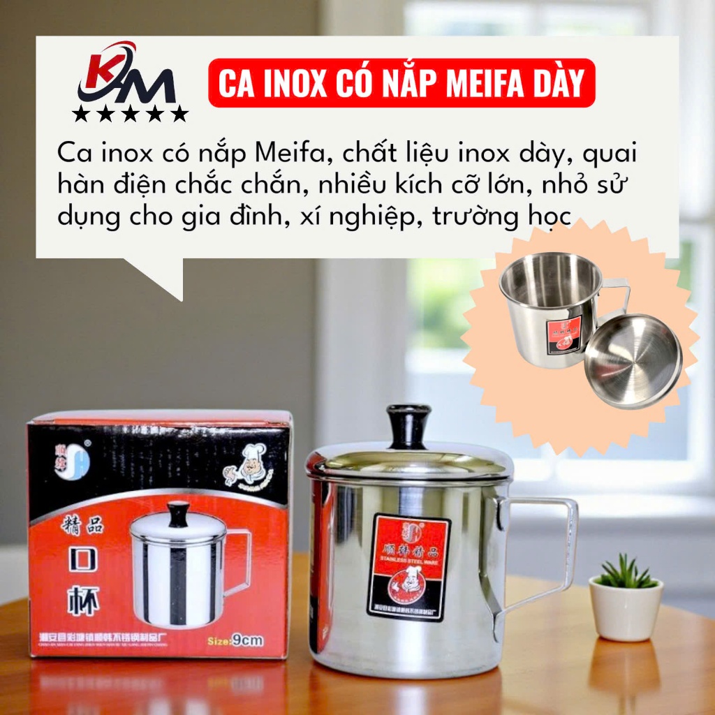 Ca Inox Meifa 8-9-10-11cm-12cm Cao Cấp Chống Rỉ Sét Bền Bỉ Nắp Đậy Tiện ...