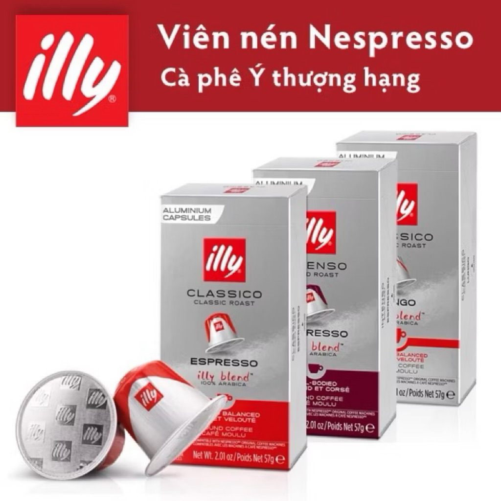 CHÍNH HÃNG - Cà phê viên nén ILLY Nespresso hộp 10 viên (dùng cho máy ...