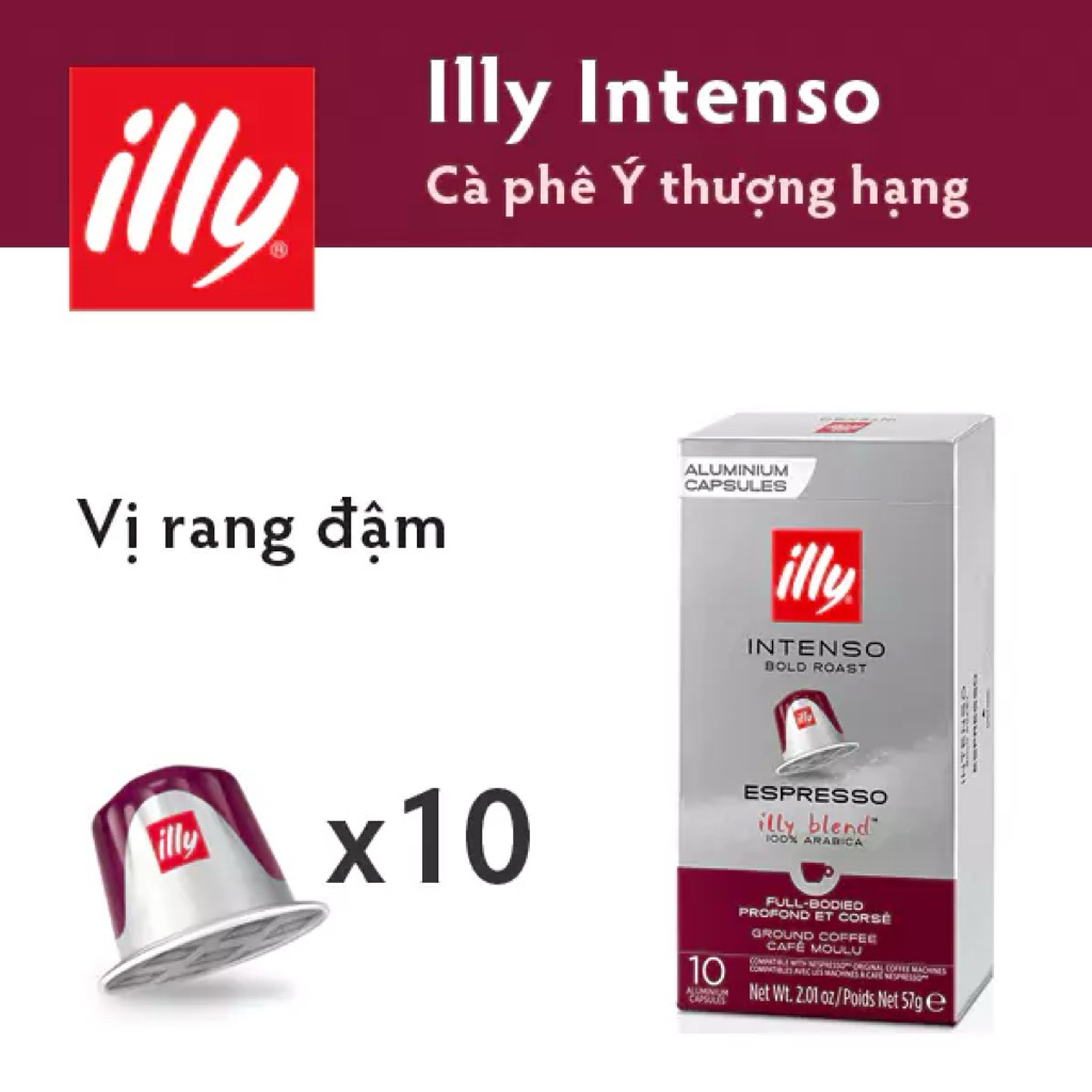 CHÍNH HÃNG - Cà phê viên nén ILLY Nespresso hộp 10 viên (dùng cho máy ...