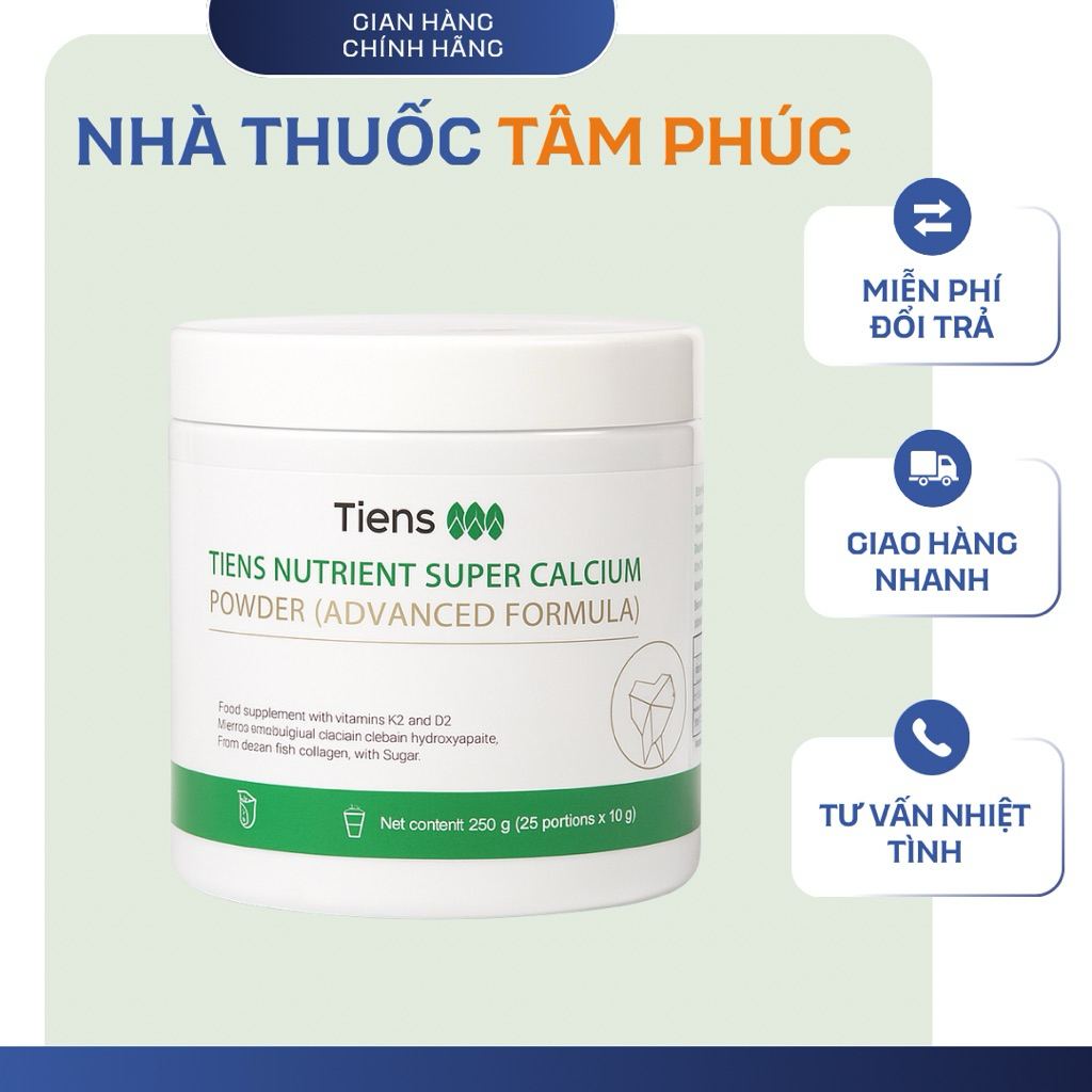 Bột canxi Tiens thiên sư 250g/hộp nhập pháp, canxi hữu cơ hòa tan TIENS ...