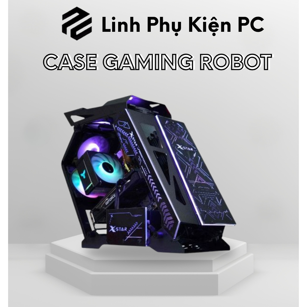 Vỏ case PC Robot Xstar kèm kit 3 fan Hub đen, trắng. | Shopee Việt Nam