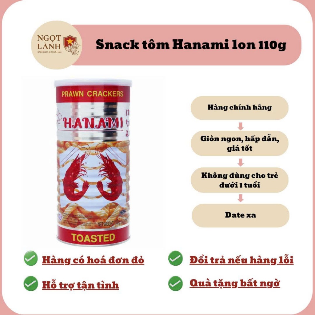 Snack tôm lon Hanami Thái 110g/lon | Shopee Việt Nam