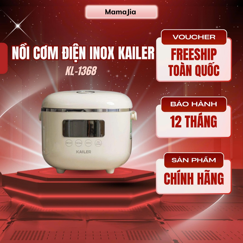 Nồi cơm điện tử đa năng Kailer lõi inox 304 KL-1368 ,Dung tích lõi 1.2L ...