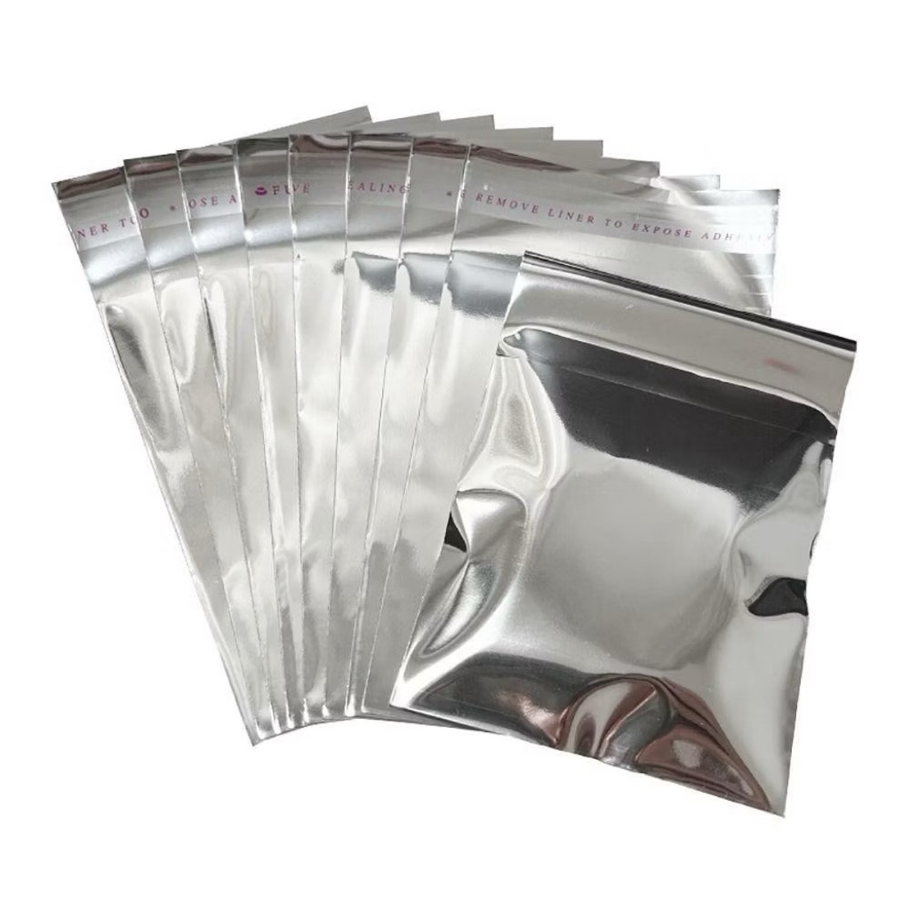 50 Túi bóng kính dán miệng túi bạc gói hàng,card niêm phong gói hàng ...
