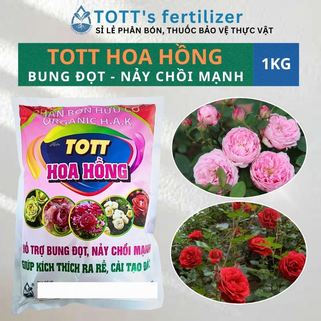 (combo 2 gói) Phân bón chuyên cho hoa hồng gói 1kg TOTT's fertilizer ...
